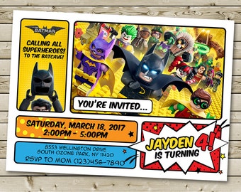 lego batman invitations – Etsy