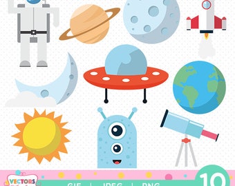 Outer space clipart | Etsy