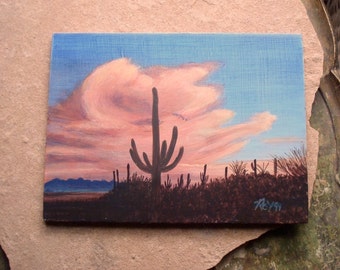 Desert oil painting | Etsy