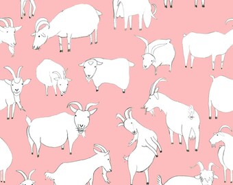 Baby Fabric Goats / Farm Animal Blue Farm Cute Animals Baby