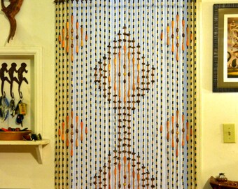Wood bead curtain | Etsy
