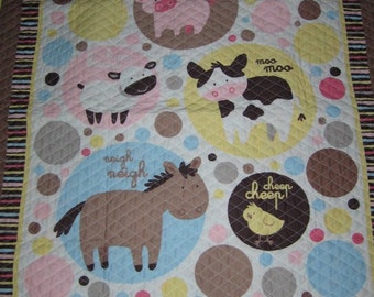 Farm animals quilt | Etsy