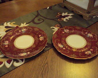 Burgundy plates | Etsy