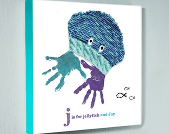 Handprint canvas art | Etsy