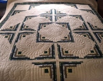 Log cabin quilt | Etsy