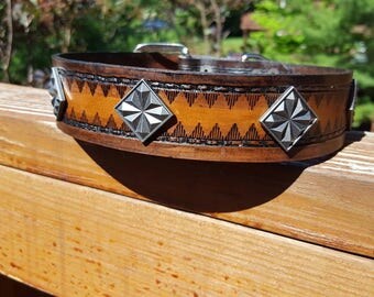 Concho dog collar | Etsy