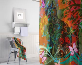 Funky shower curtain | Etsy