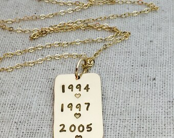 Birth date necklace | Etsy