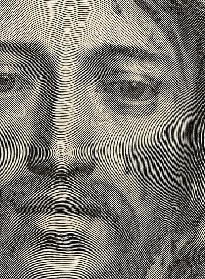 The Face of Christ in an Amazing Continuous Line Engraving
