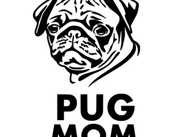 Pug vinyl decal | Etsy