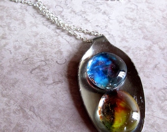 Alcohol ink pendant | Etsy