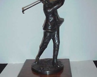Bronze golfer statue | Etsy
