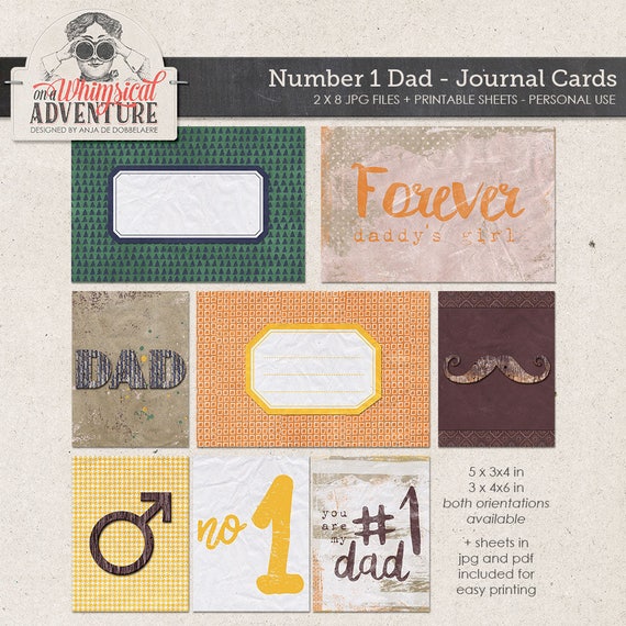 Printable Journal Cards Father's Day Digital Download