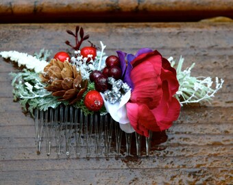 Purple hair comb | Etsy