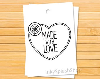 Made with love tags | Etsy