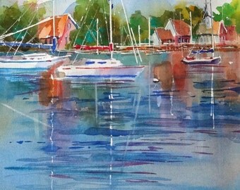 Dock paintings | Etsy