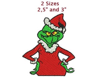 Grinch embroidery | Etsy