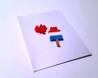 Perler bead card | Etsy