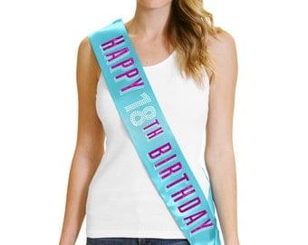 18th birthday sash | Etsy