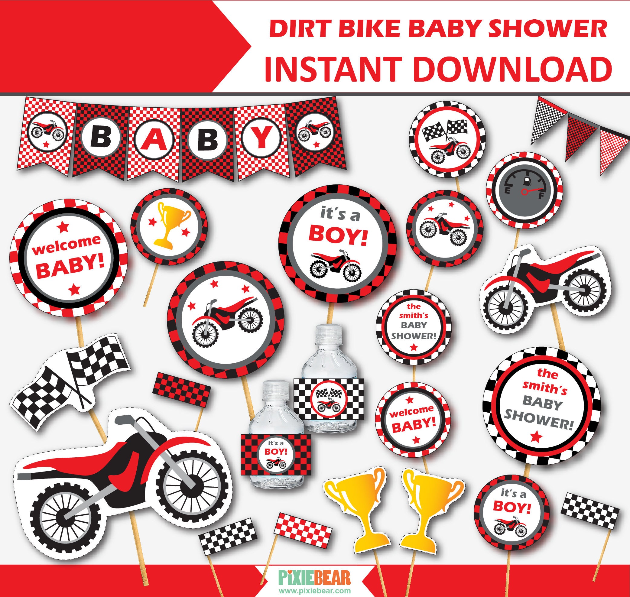 Motocross Baby Shower Motorcycle Baby Shower Dirt Bike
