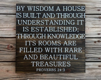 By Wisdom a House is Built Proverbs Embroidery Pattern in