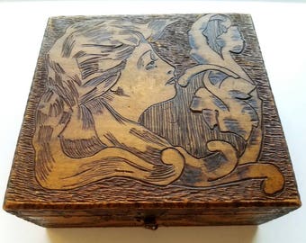 Antique pyrography | Etsy