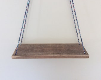 Swing Shelf Reclaimed Wood Rope Shelf Swing Shelf by MakersEyes