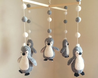 Penguin baby mobile | Etsy