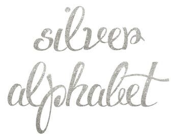Silver glitter font | Etsy