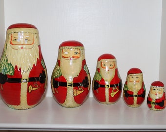 Santa nesting dolls | Etsy