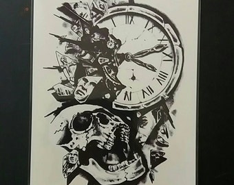 Clock tattoo | Etsy
