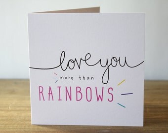 Rainbow card | Etsy
