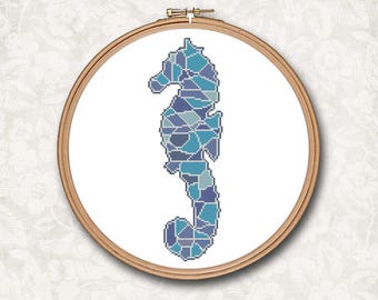 Geometric seahorse | Etsy
