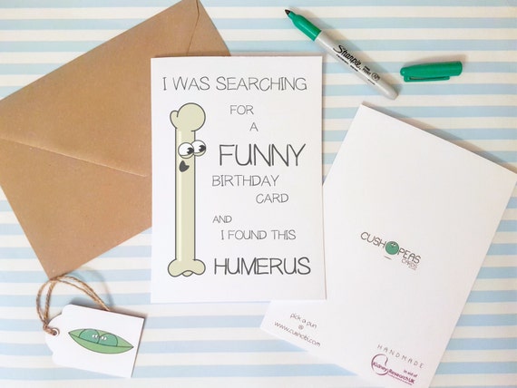 Humorous Birthday Card Puns Medical Jokes Humerus