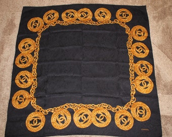 Chanel silk scarf | Etsy