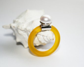 Freshwater pearl ring | Etsy