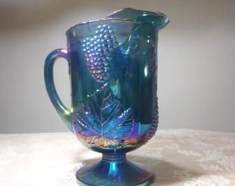 Blue carnival glass | Etsy