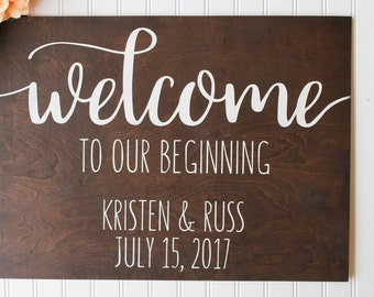 Wooden welcome sign | Etsy