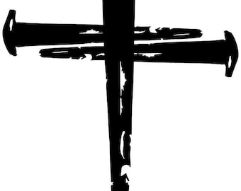 Cross nail decal | Etsy