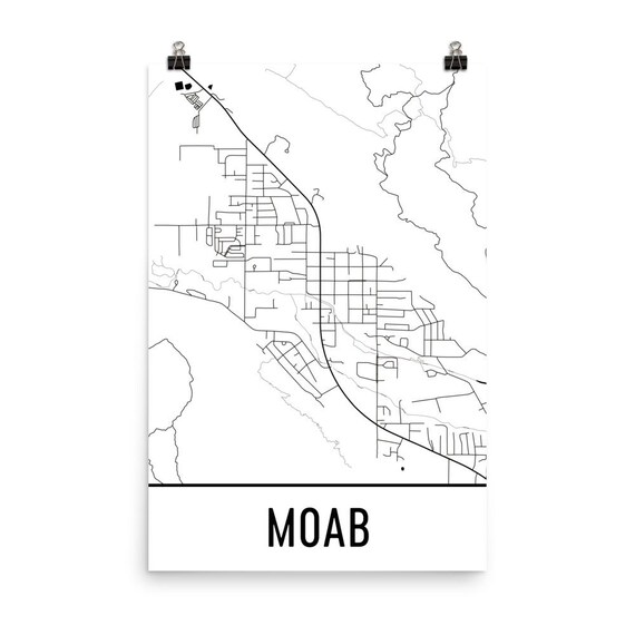 Moab Map Moab Art Moab Print Moab Utah Poster Moab UT