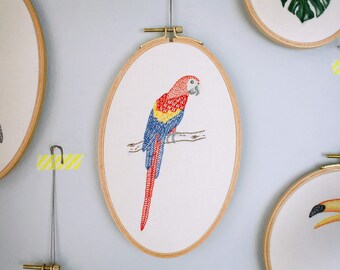 Parrot embroidery | Etsy