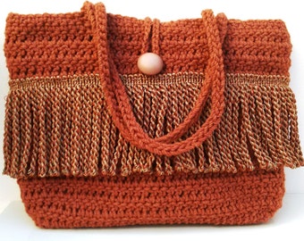 Items similar to square gold tip fringe bag on Etsy