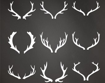 Items similar to Premium Rustic Antlers Clipart & Vectors for ...