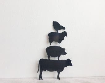 Stacked farm animals | Etsy