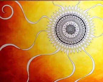 Zentangle sun | Etsy
