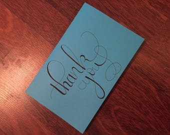 Cursive thank you | Etsy
