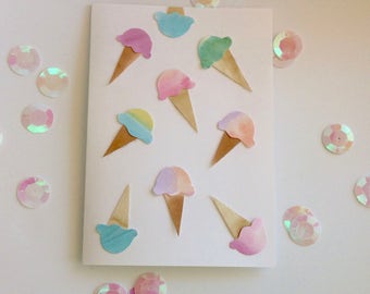Ice cream card | Etsy