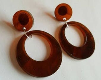 Retro hoop earrings | Etsy