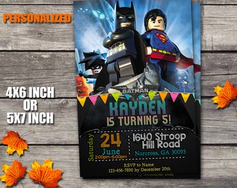 Lego batman invitations | Etsy