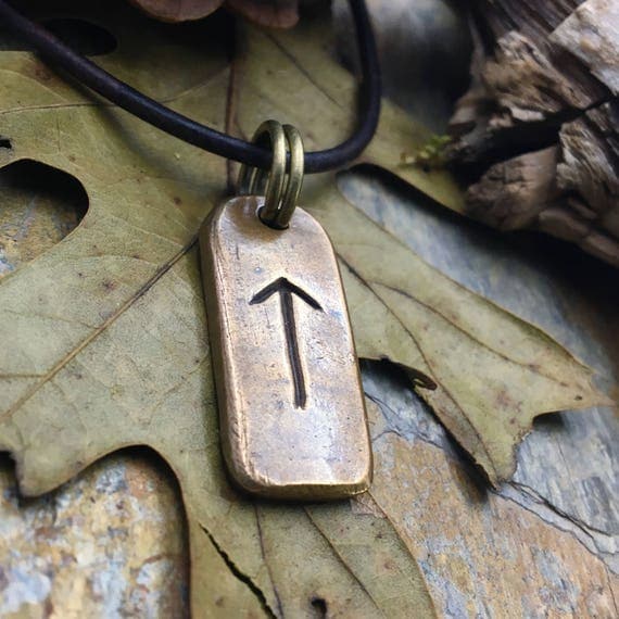 Tiwaz Rune Nordic Runes Bronze Rune Pendant Viking Runes
